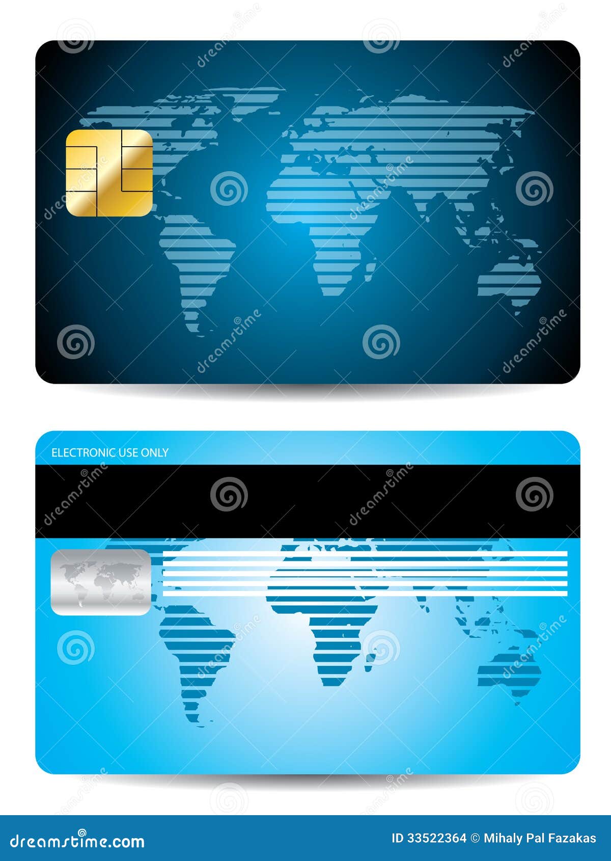 Striped World Map Credit Card Design Stock Vector - Illustration of ...