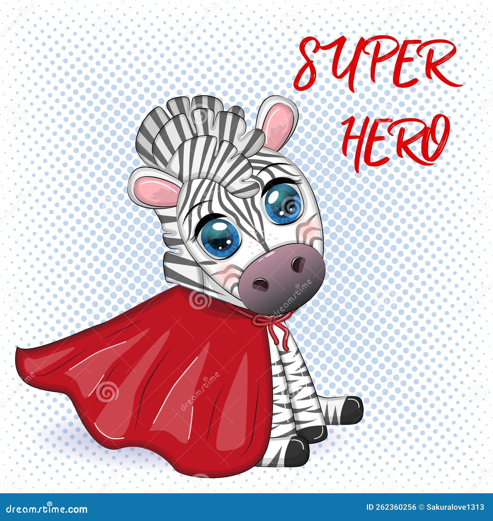 Zebra. Super Duper. Cute Face Of An Animal With Lettering. Childish ...