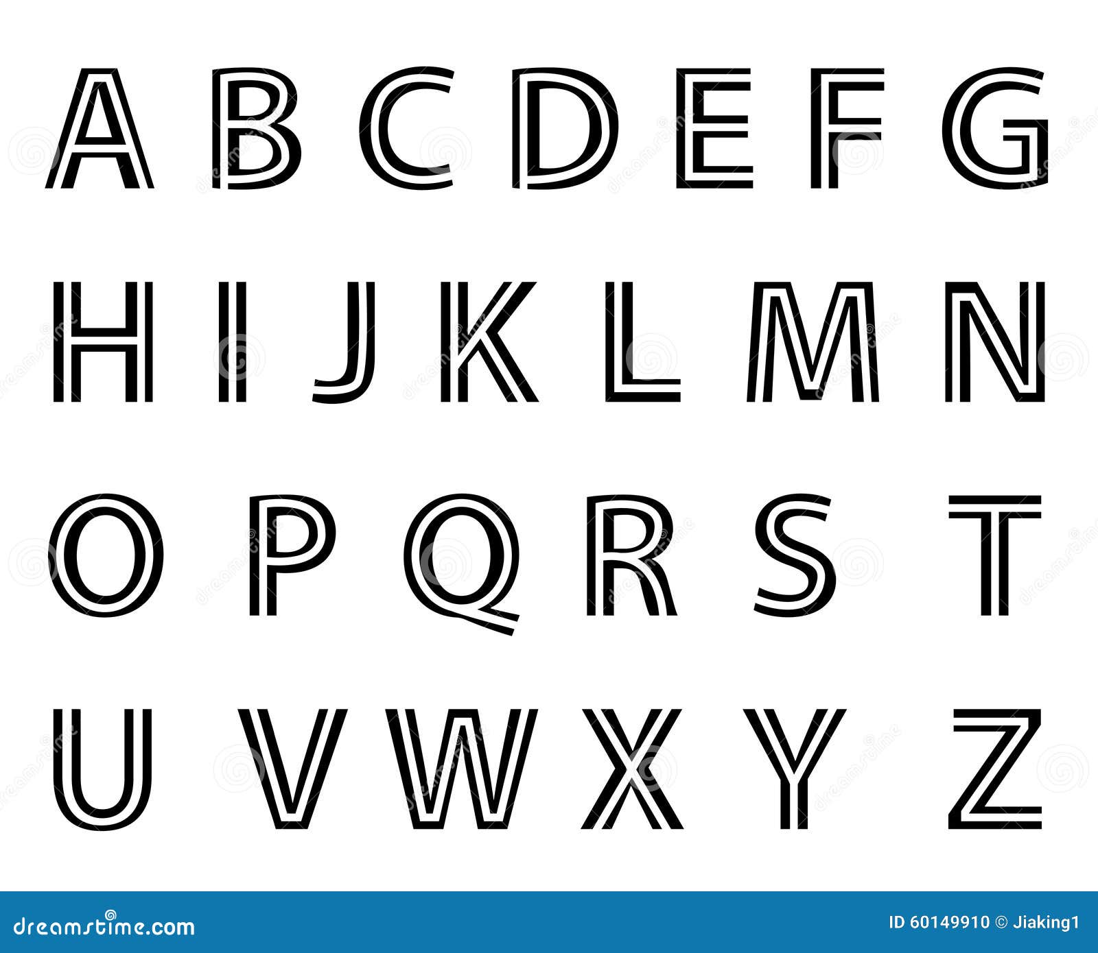 Stripes Alphabet Set, Vector Stock Vector - Illustration of trend, text ...