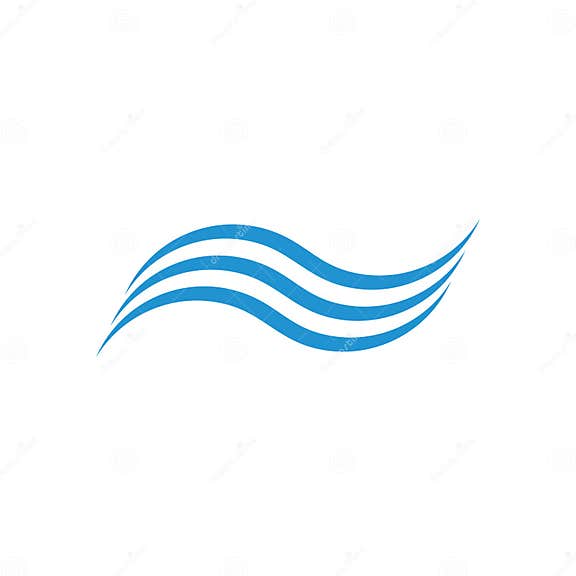 Stripes Blue Wavy Logo Vector Stock Vector - Illustration of blue ...