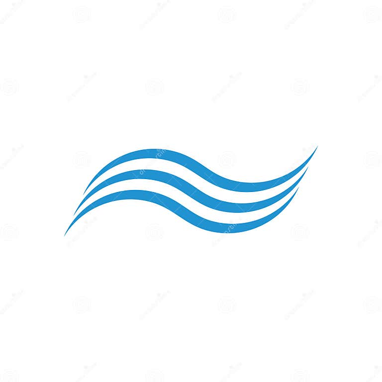 Stripes Blue Wavy Logo Vector Stock Vector - Illustration of blue ...