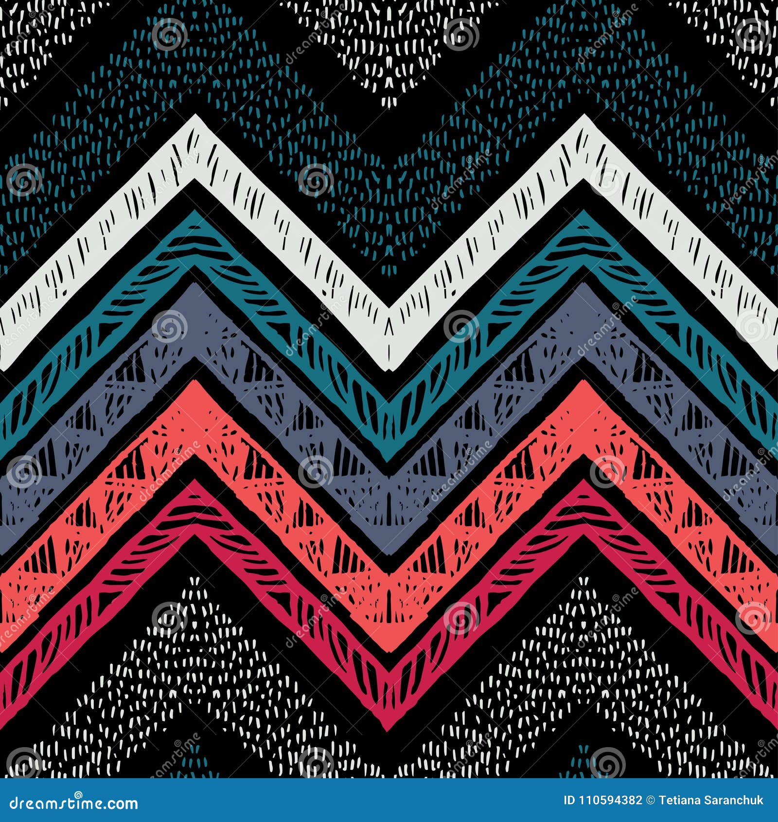 Stripes Bright Tribal Seamless Pattern with Zigzag Stock Vector ...