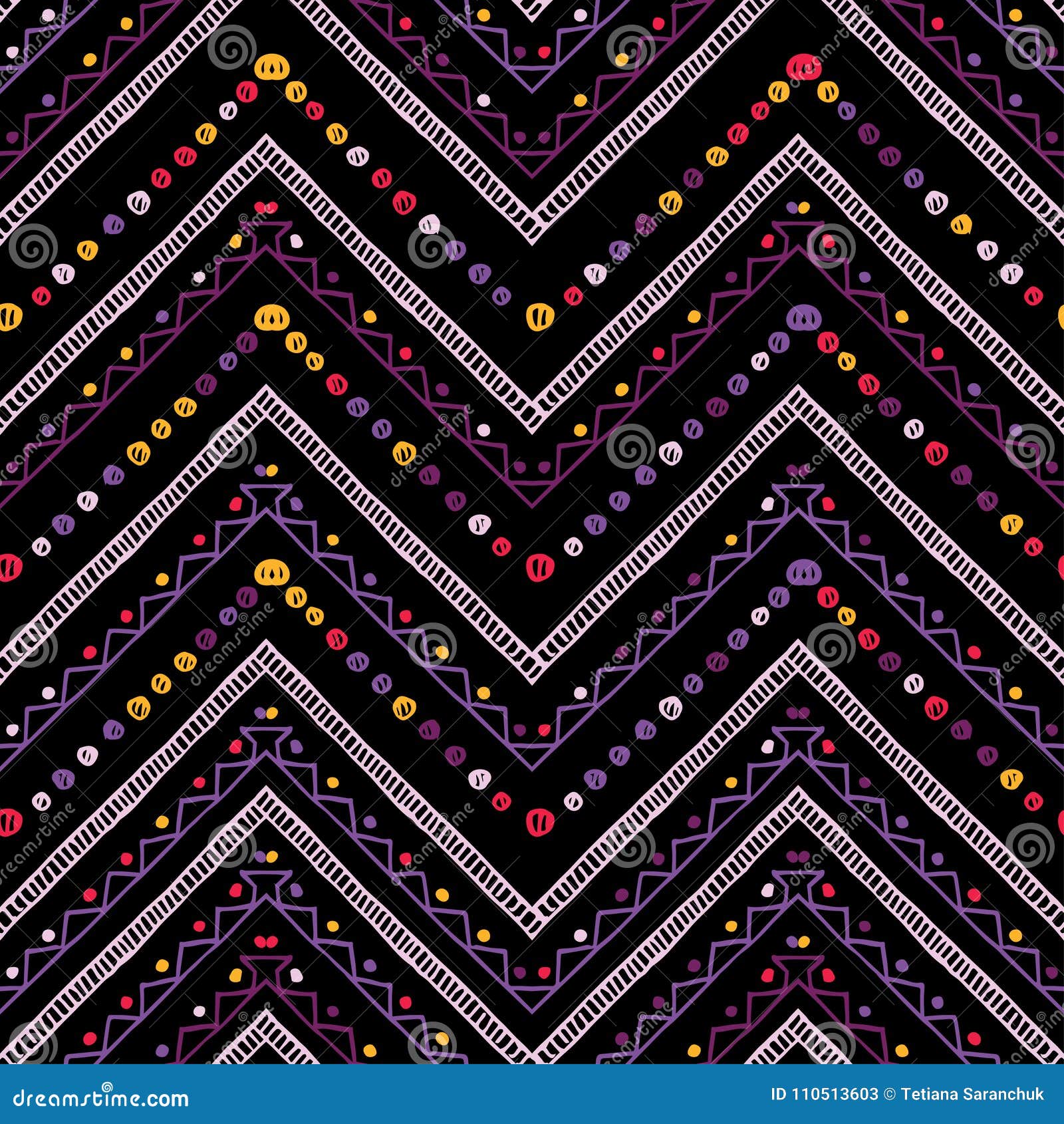 Stripes Bright Tribal Seamless Pattern with Zigzag Stock Vector ...