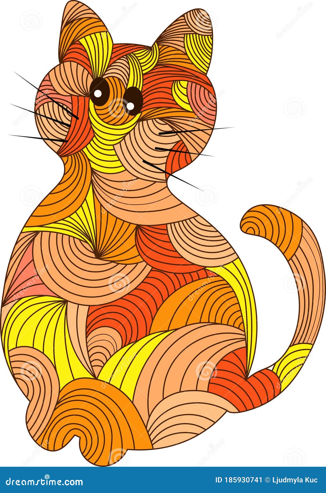 Stripes cat stock vector. Illustration of abstraction - 185930741