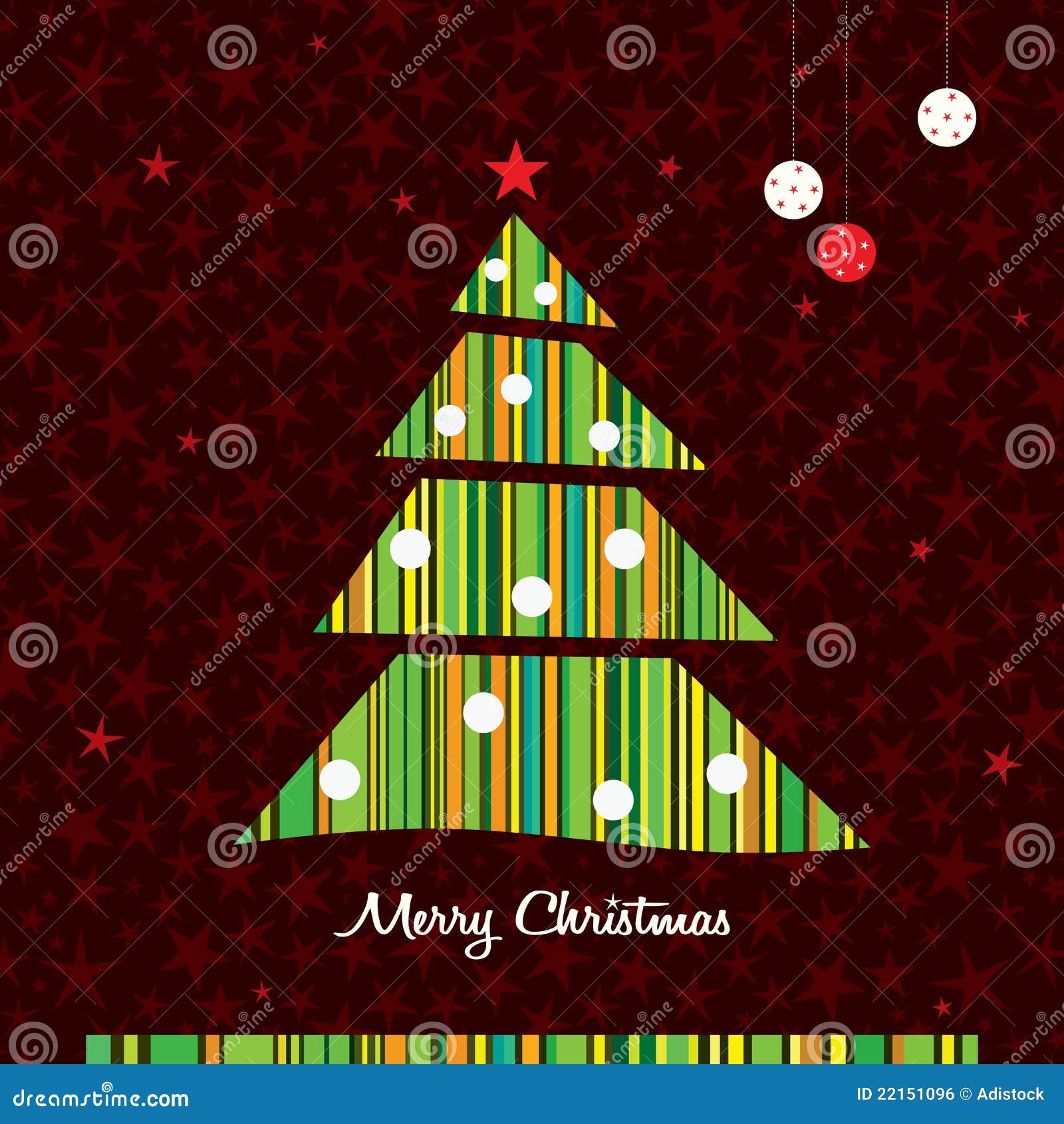 Stripes Christmas Tree Background. Vector. Stock Vector - Illustration ...