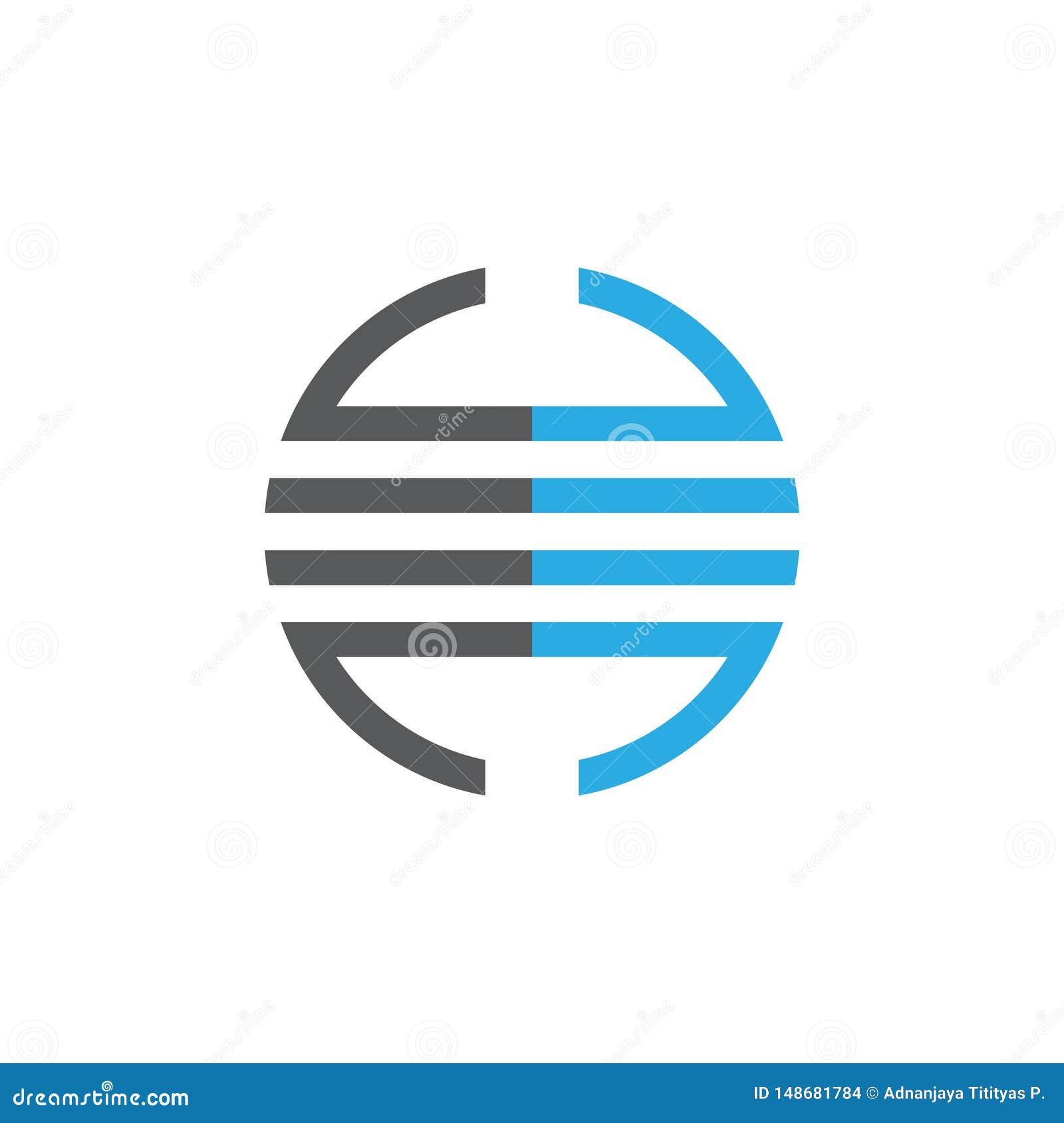 Stripes Circle Line Geometric Logo Vector Stock Vector - Illustration ...