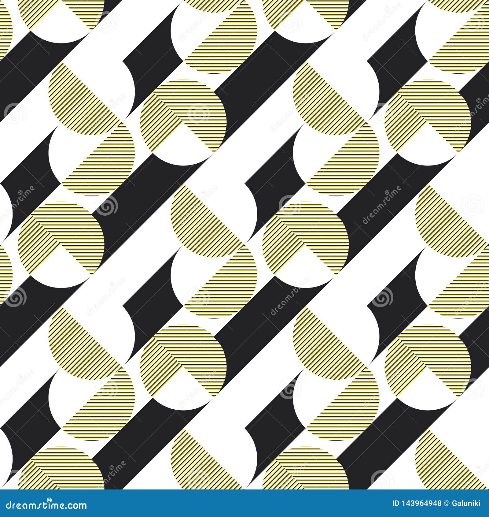 Stripes and Circles Vector Seamless Pattern Stock Vector - Illustration ...