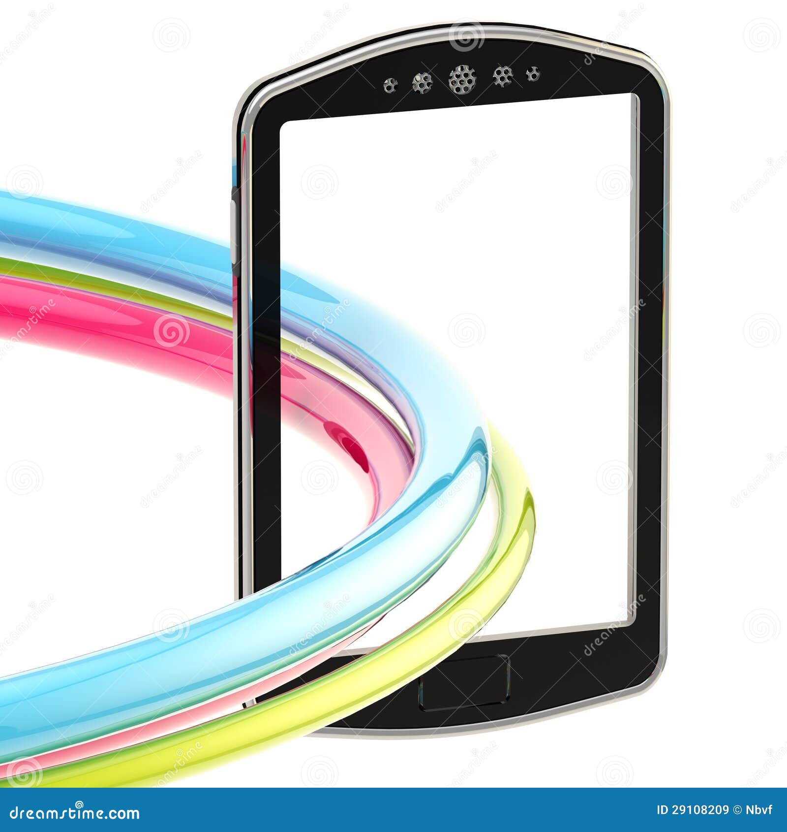 Stripes Flying Out of the Phone S Screen Stock Illustration ...