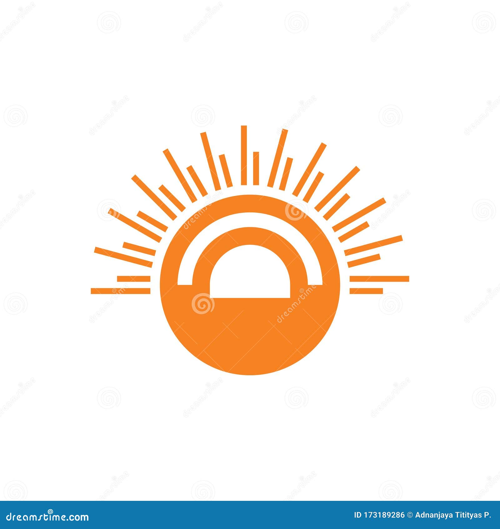 Stripes Geometric Circle Sun Rays Symbol Logo Vector Stock Vector ...