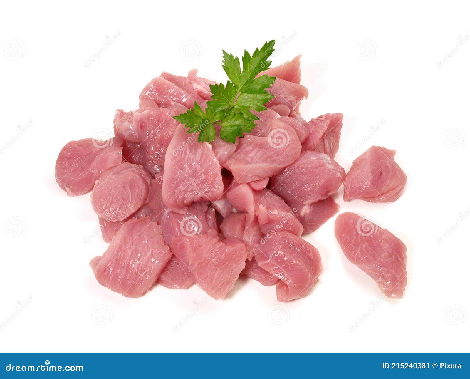 Stripes of Meat - Isolated on White Background Stock Image - Image of ...