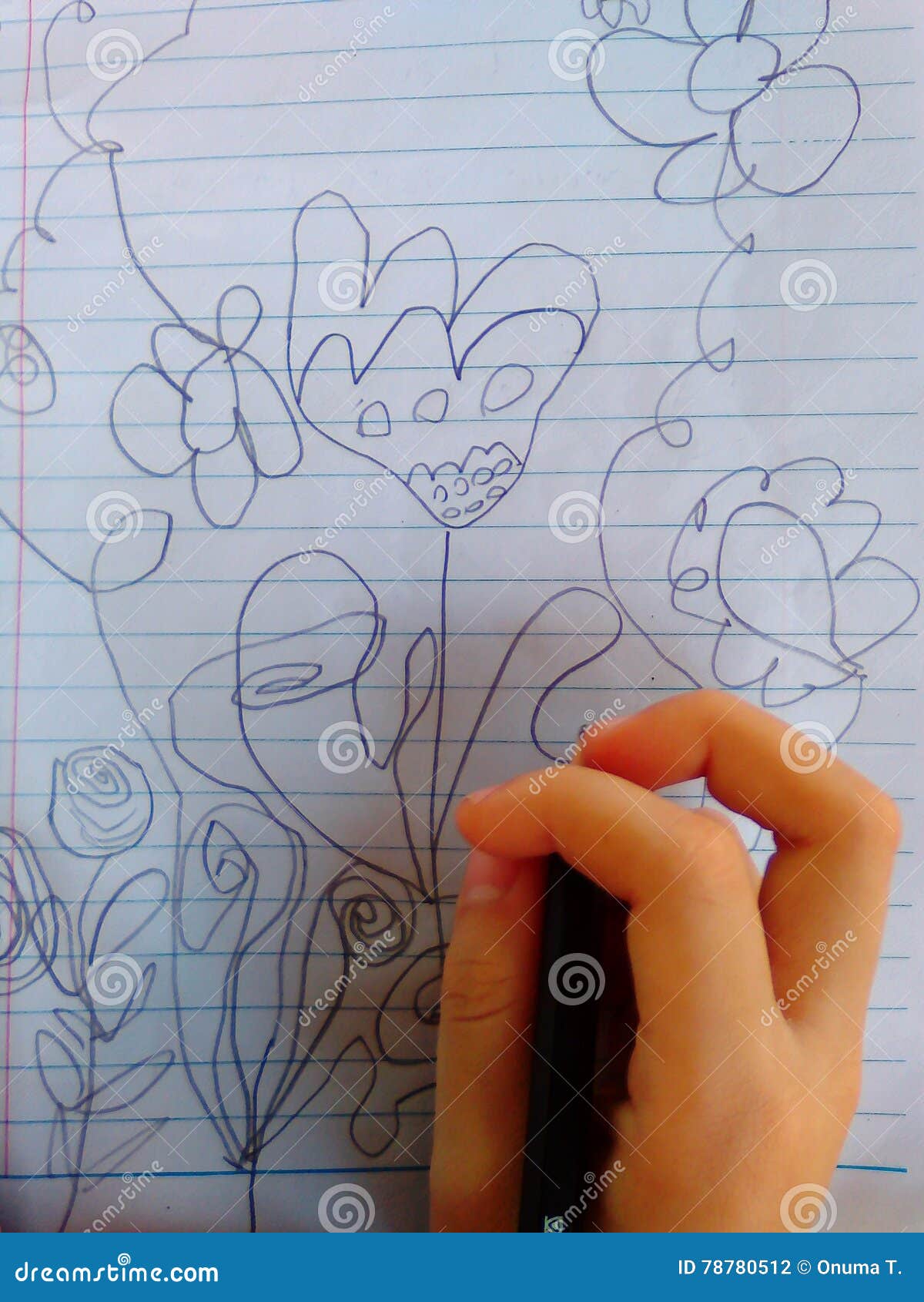 Stripes on paper stock photo. Image of hand, paper, kindergarten - 78780512