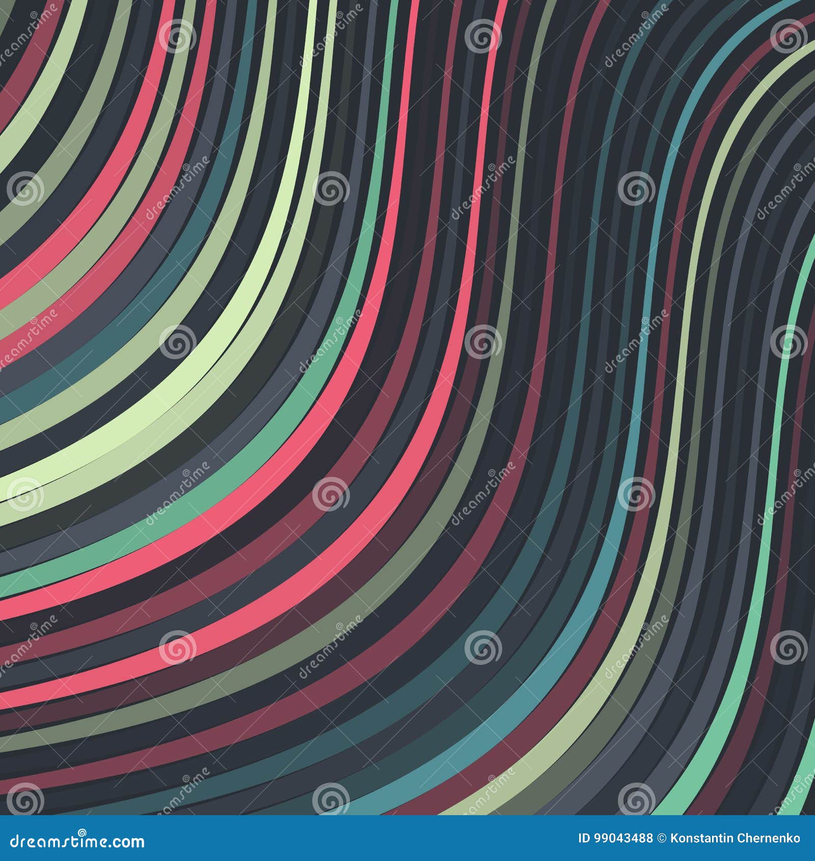 Stripes Pattern with Undulate Lines and Curves Background. Stock Vector ...