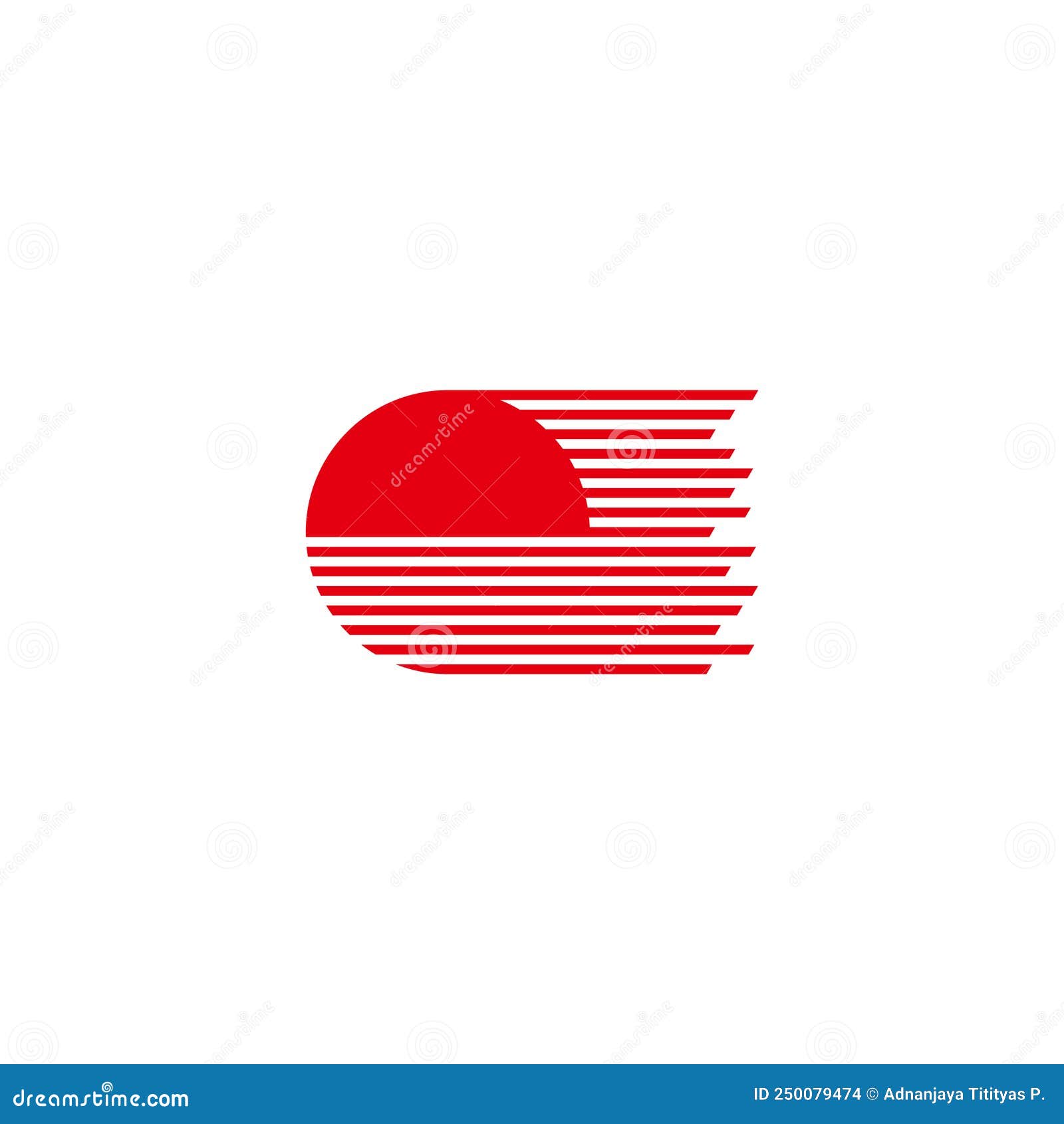 Stripes Red Sun Japan Style Design Symbol Logo Vector Stock Vector ...