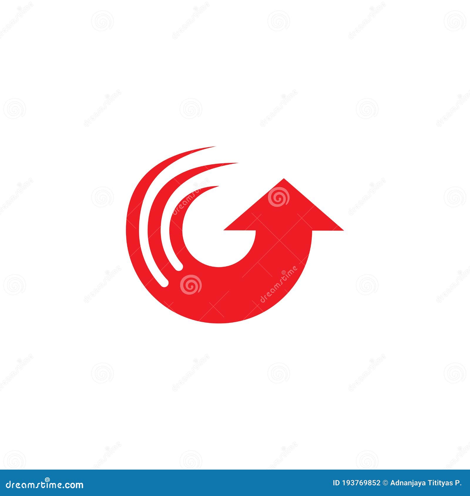 Stripes Rotation Motion Arrow Up Logo Vector Stock Vector ...