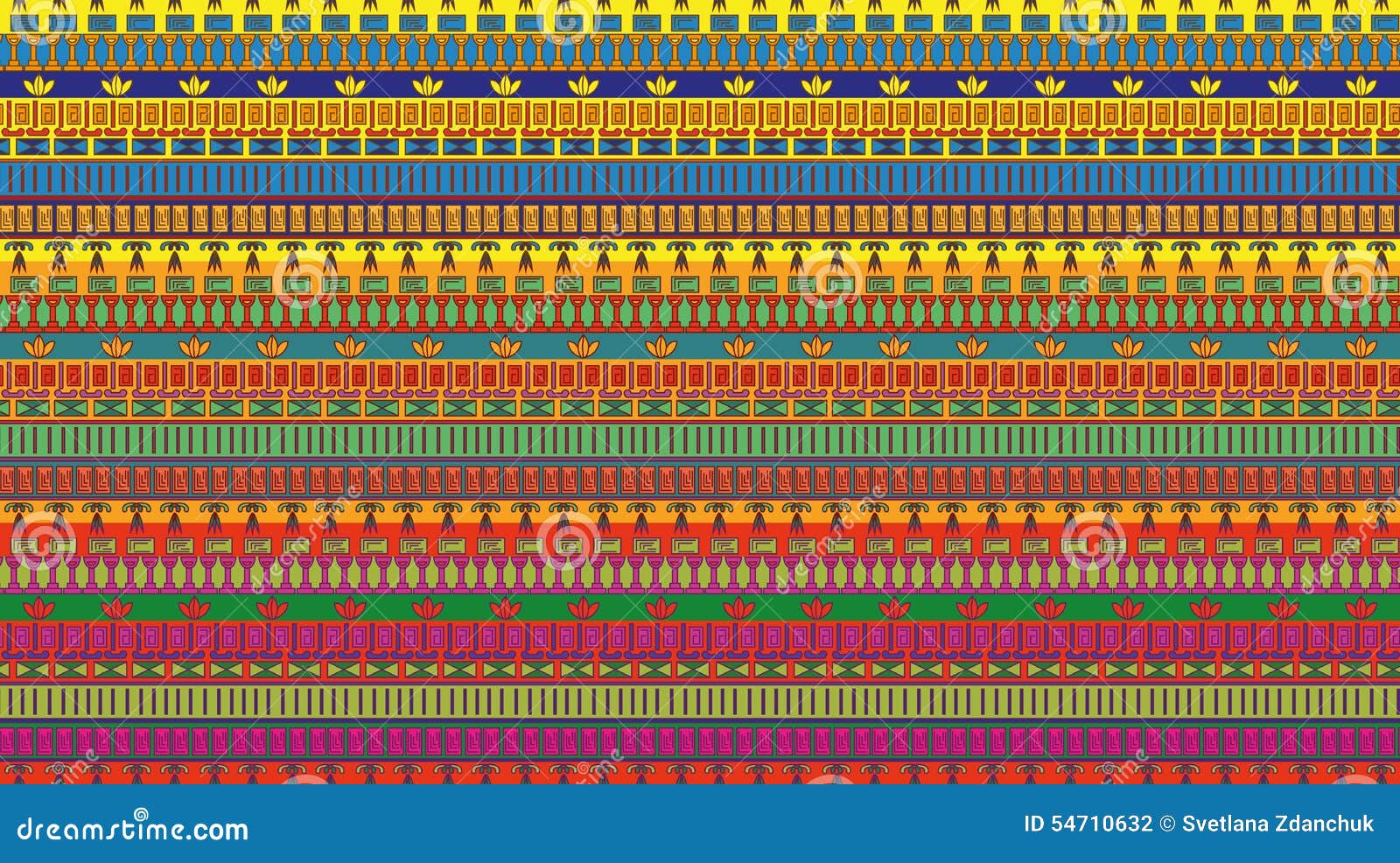Stripes Seamless Pattern of Egypt Elements Stock Vector - Illustration ...