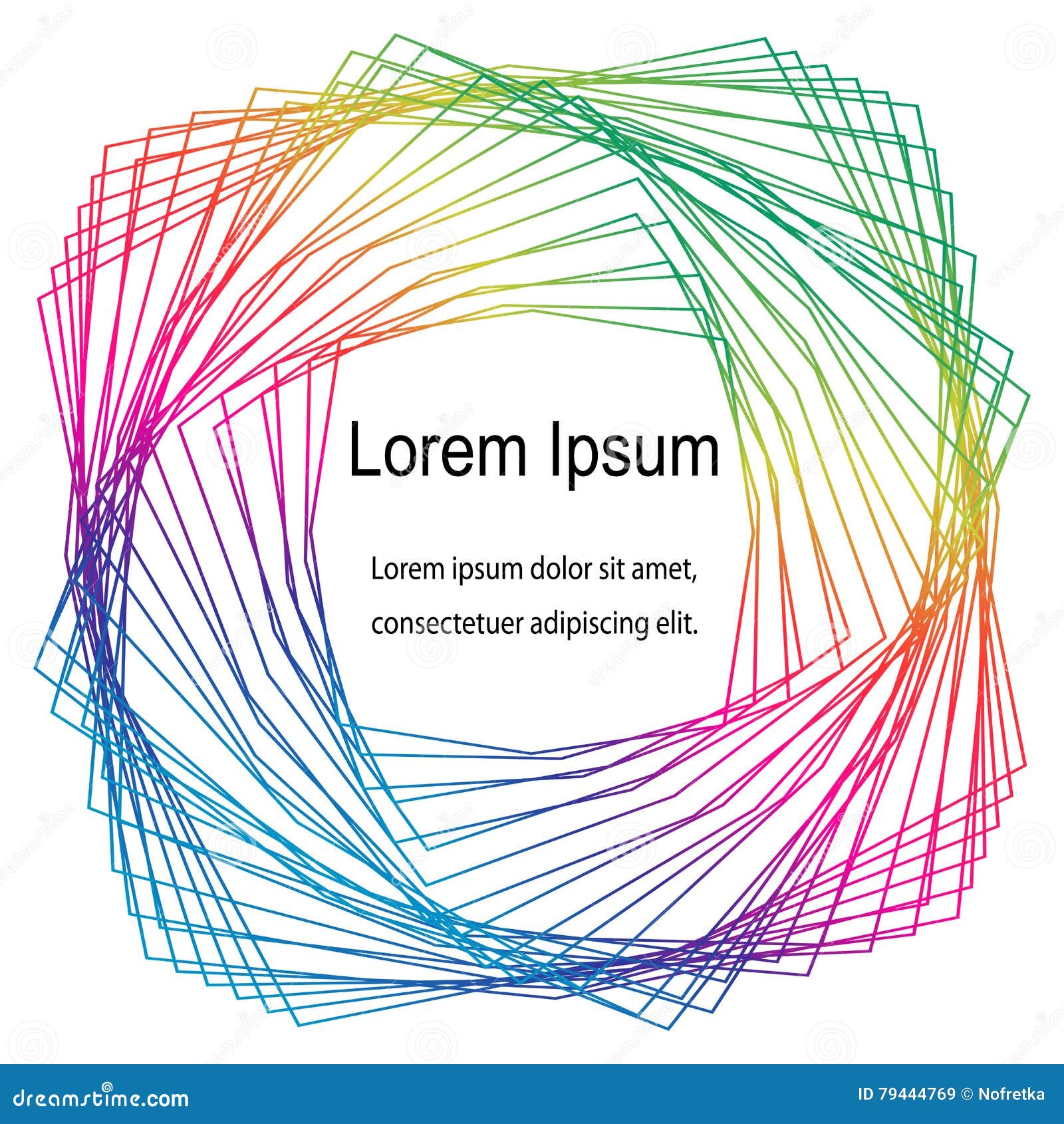 Stripes Twisted in Vortex. Rainbow Colored Polygons Pattern. Template ...