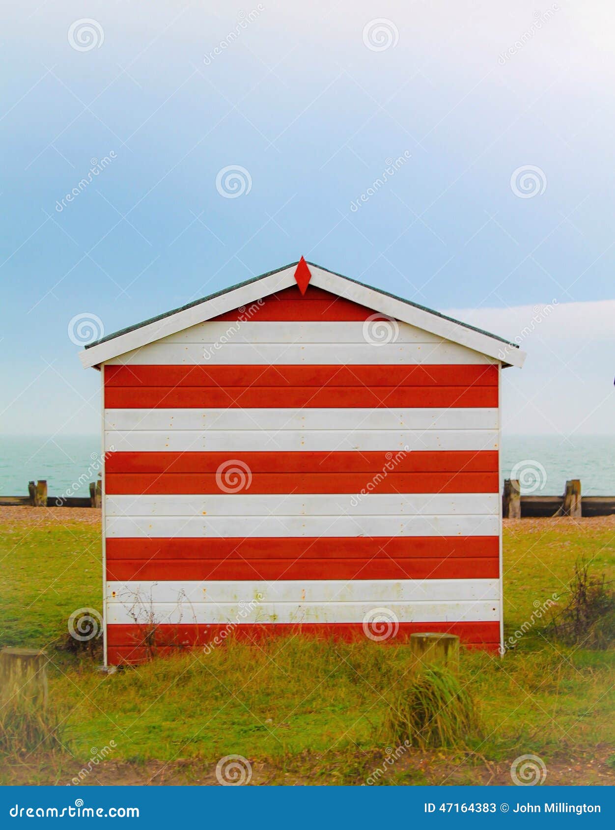 Stripey beach hut stock image. Image of bright, coastal - 47164383