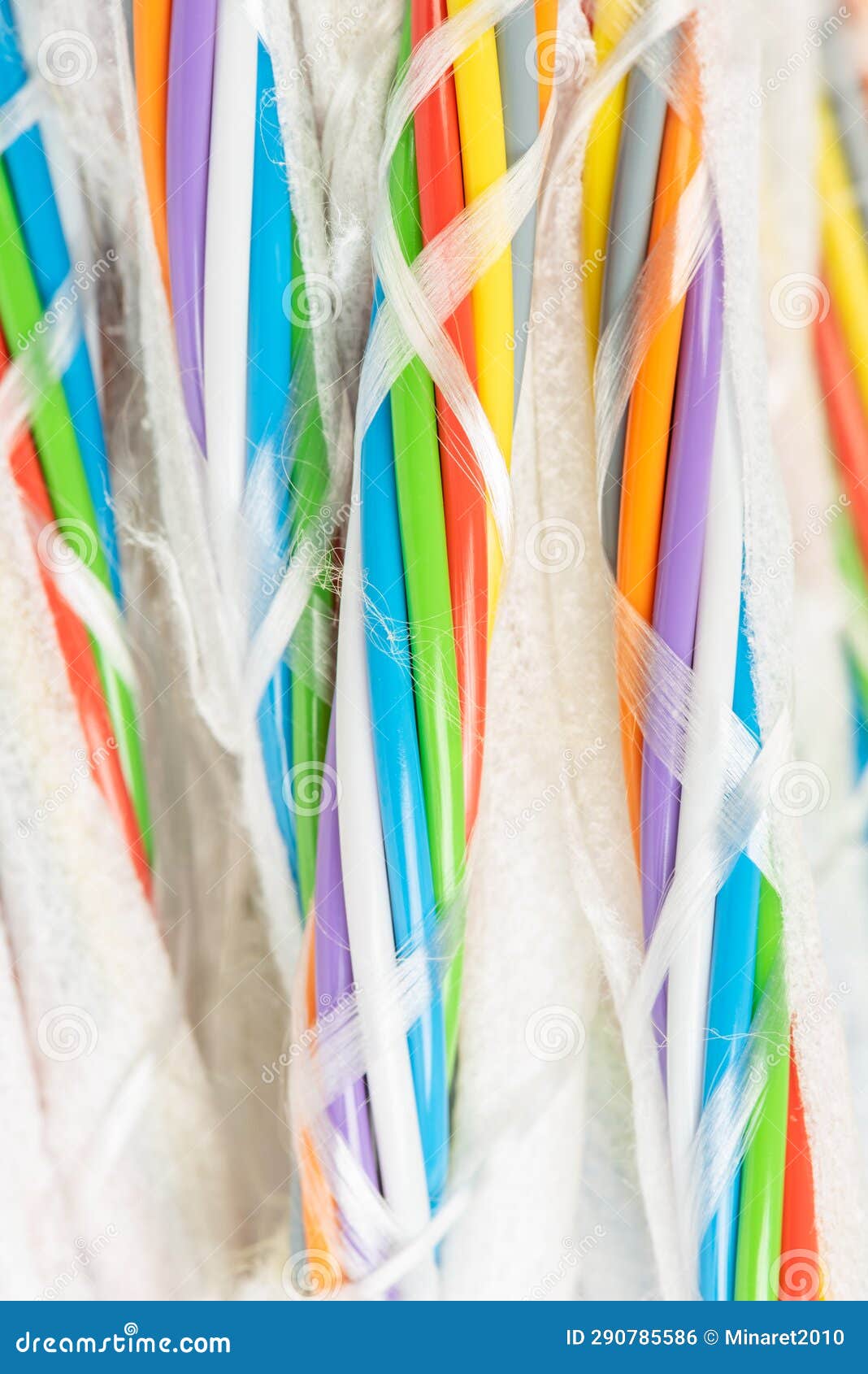 Stripped Colored Fiber Optical Cable Tube Stock Photo - Image of cord ...