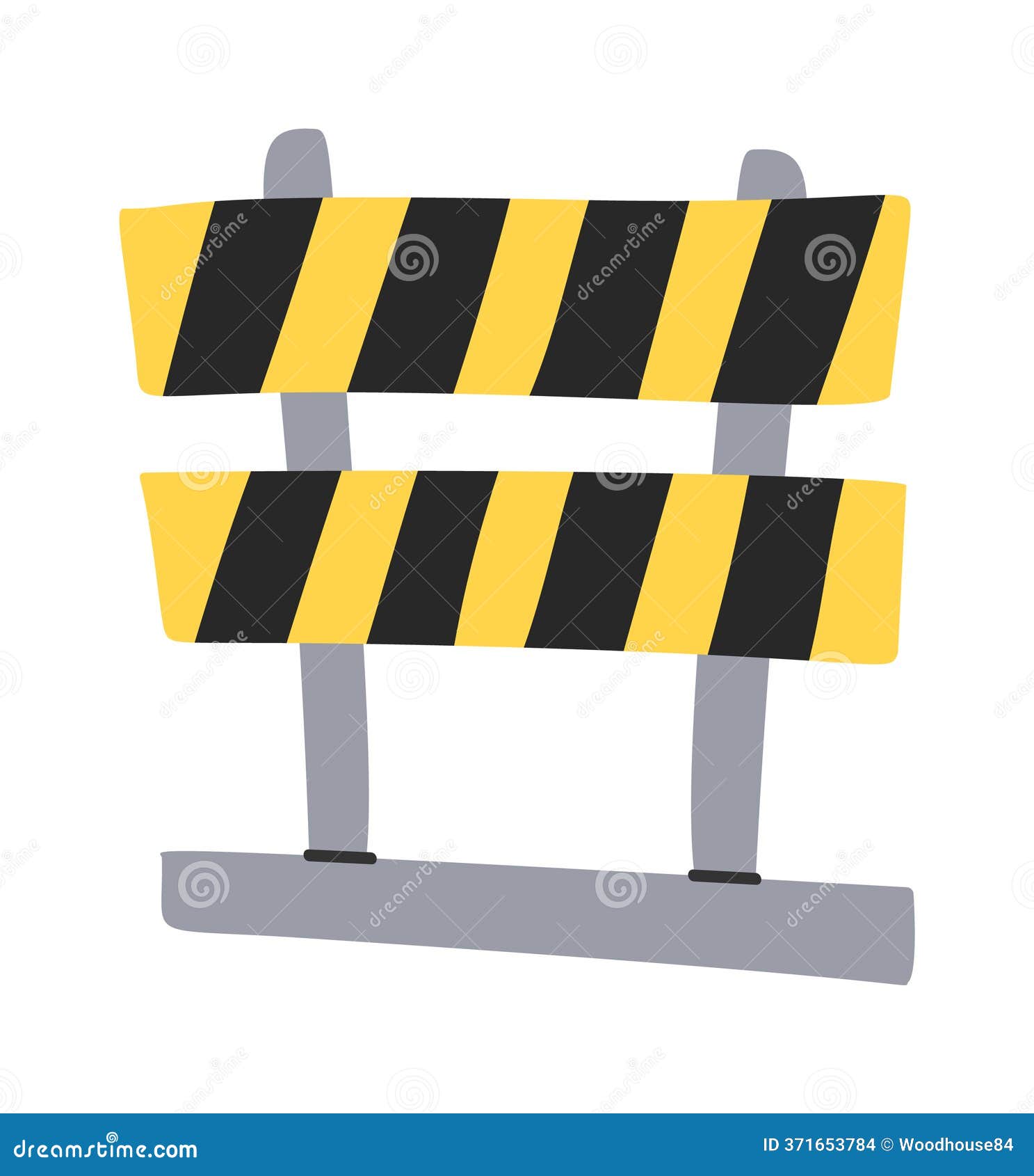 Stripped Double Barrier Hand-drawn Doodle Vector Illustration ...