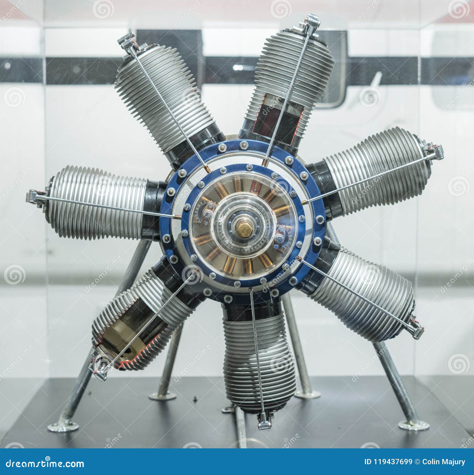 A Stripped Down Propellor Engine Stock Image - Image of system, blue ...