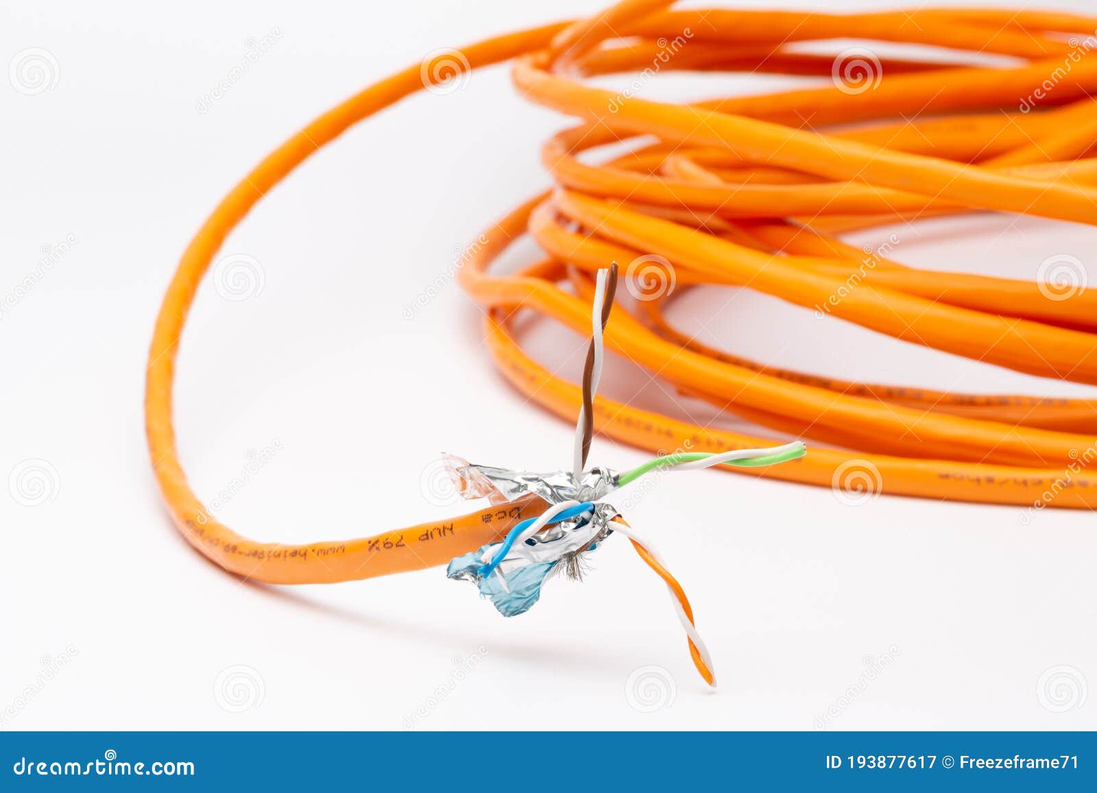 Stripped Ethernet Cable With Twisted Wires Stock Image - Image of ...