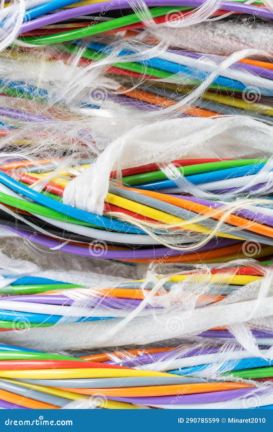 Stripped Multicolored Fiber Optic Cable Network Stock Image - Image of ...