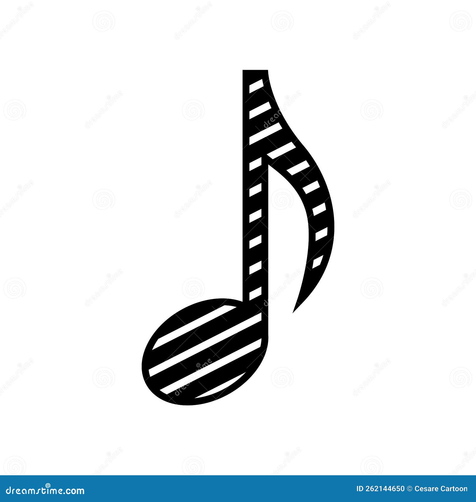 Stripped musical note stock vector. Illustration of flat - 262144650
