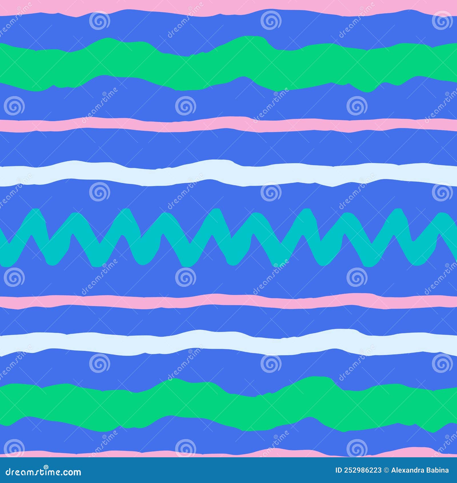 Striped Pattern with Bold and Thin Lines, Zigzag. Stock Vector ...