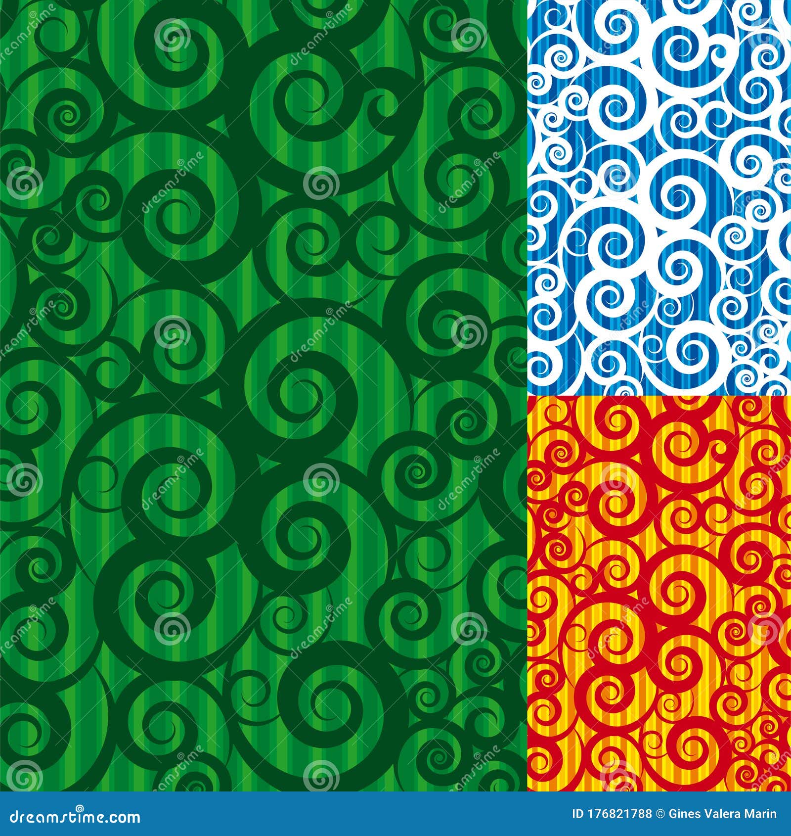 Stripped Swirl Background in Different Color. Rectangular Stock ...