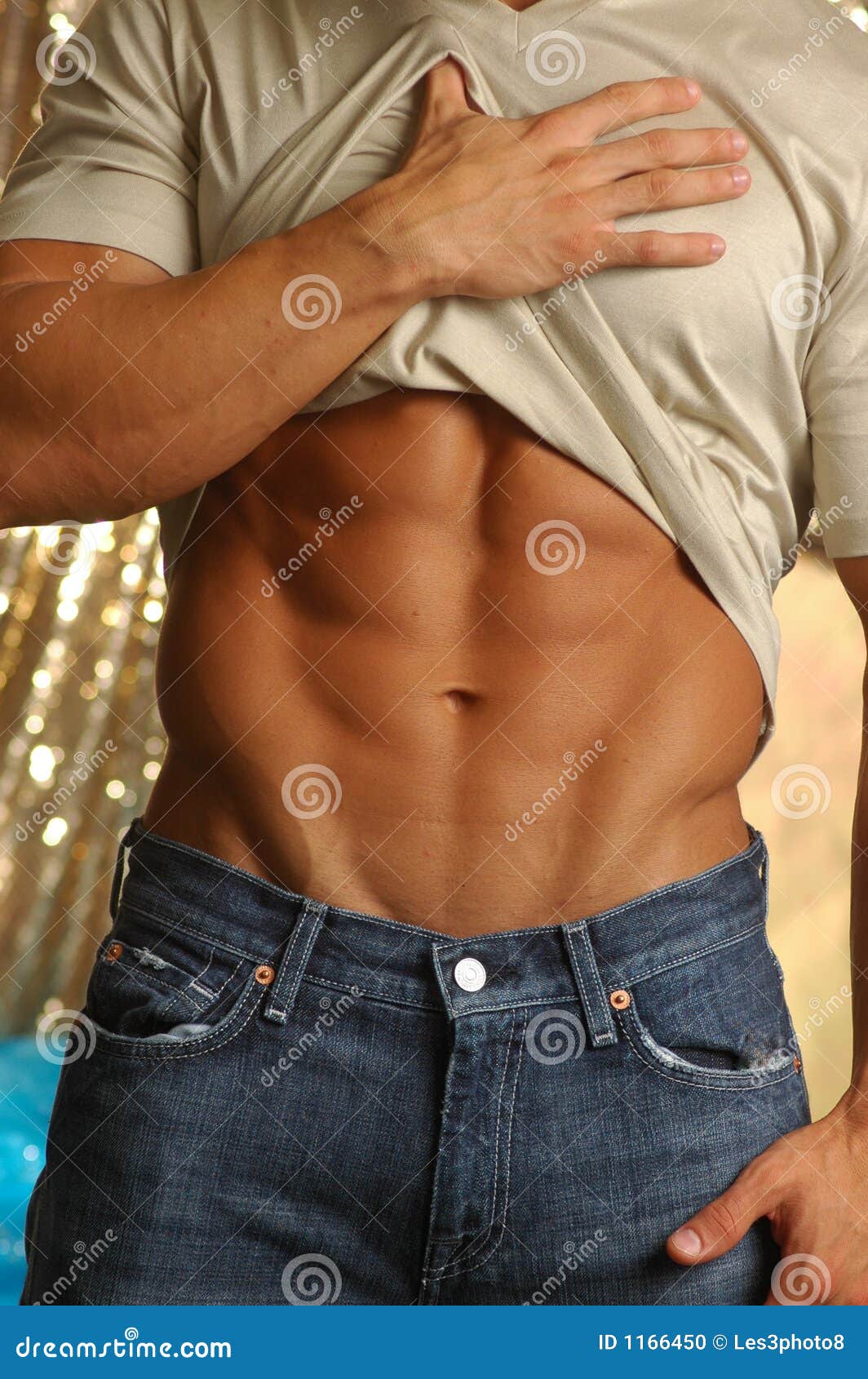 Male Navel And Hair On Abdomen Close Up Black And White Photo Stock