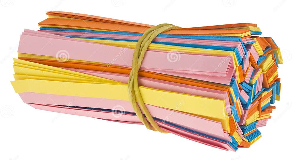 Strips of Cutted Colored Paper Isolated on White Background Stock Image ...