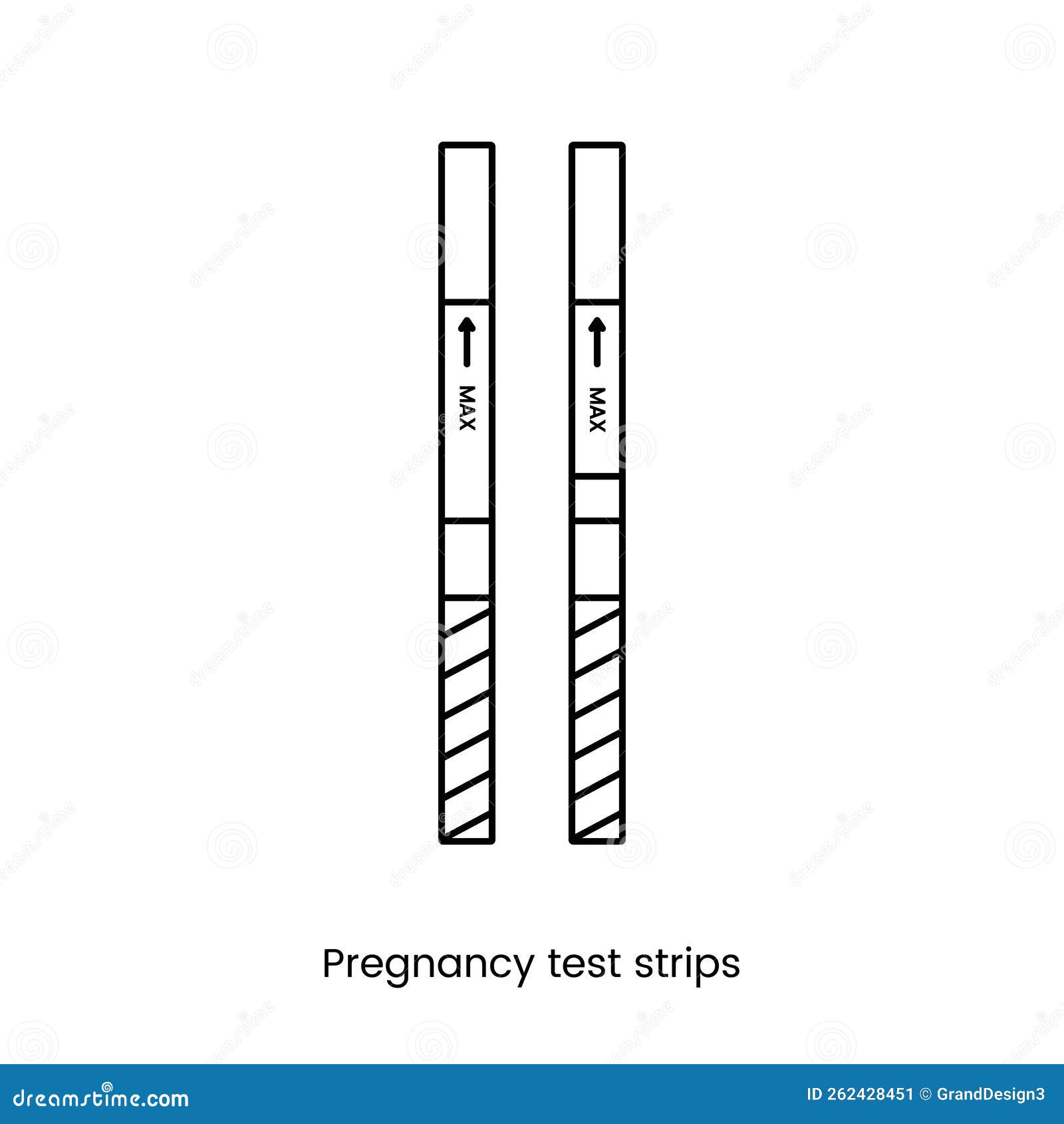 Strips For Determining Pregnancy Icon Line In Vector, Illustration In ...