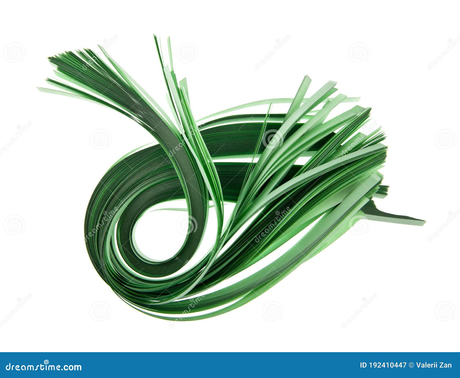 Strips of Green Cut Paper Isolated on White Stock Image - Image of ...