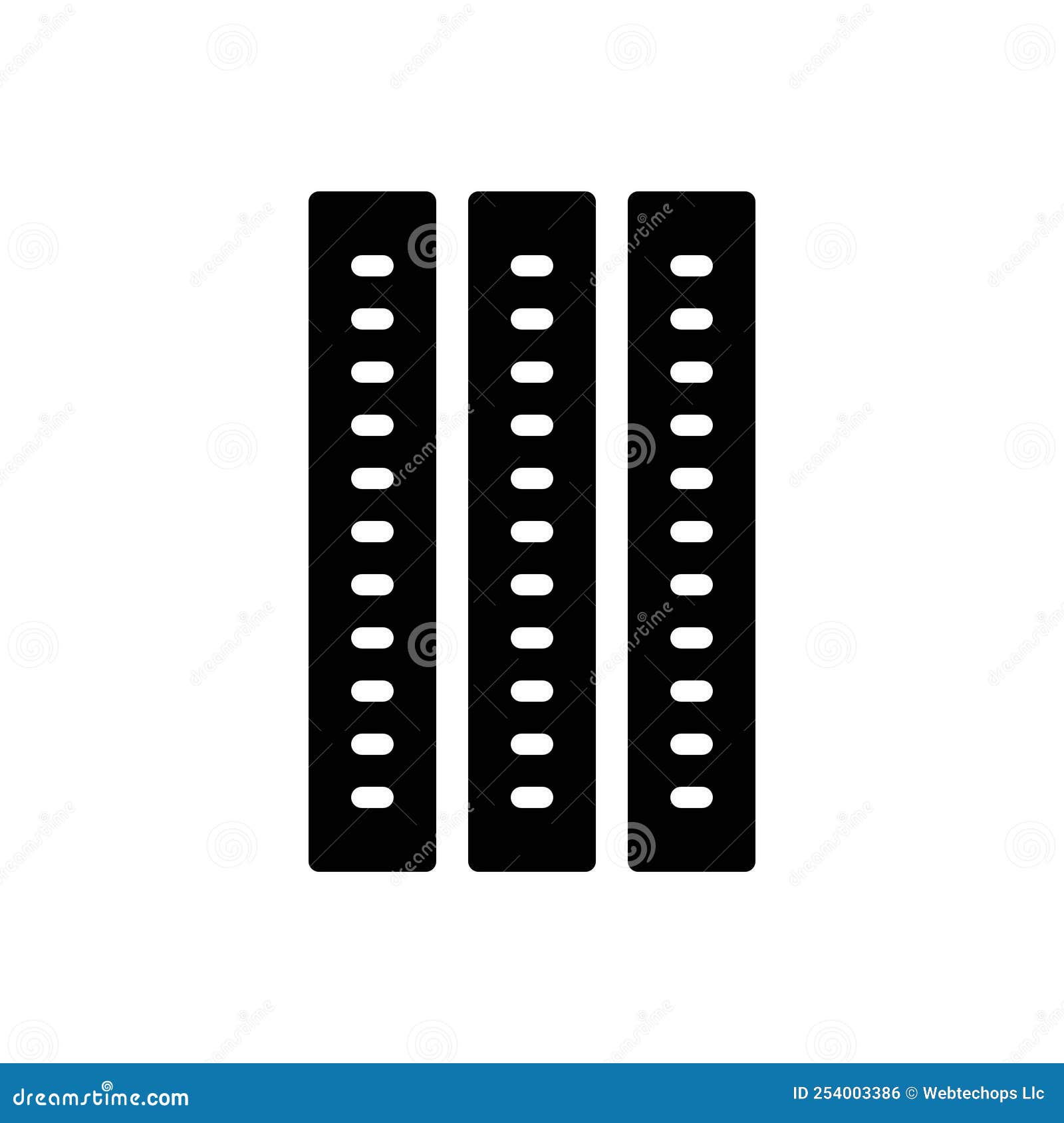 Black Solid Icon Strips, Film and Reel Stock Illustration ...