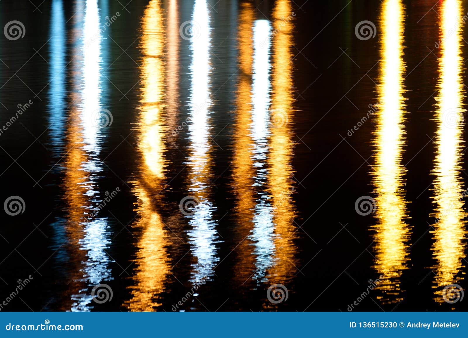 Strips of Light in the Reflection on the Water Stock Photo - Image of ...