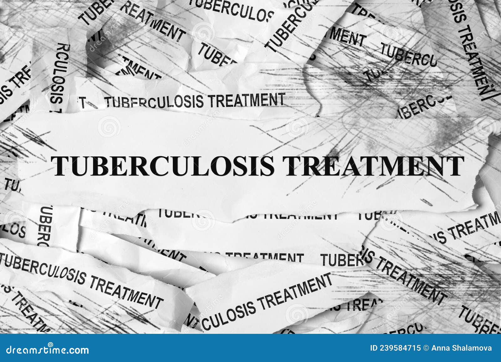 Strips of Newspaper with the Words Tuberculosis Treatment Printed on ...