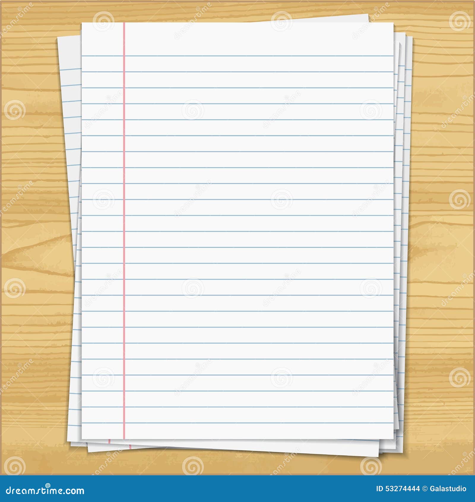 Strips Notebook Papers on Wood Background. Stock Illustration ...