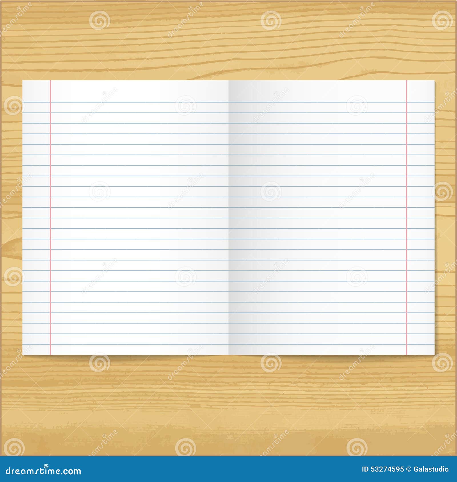 Strips Notebook Papers on Wood Background. Stock Illustration ...