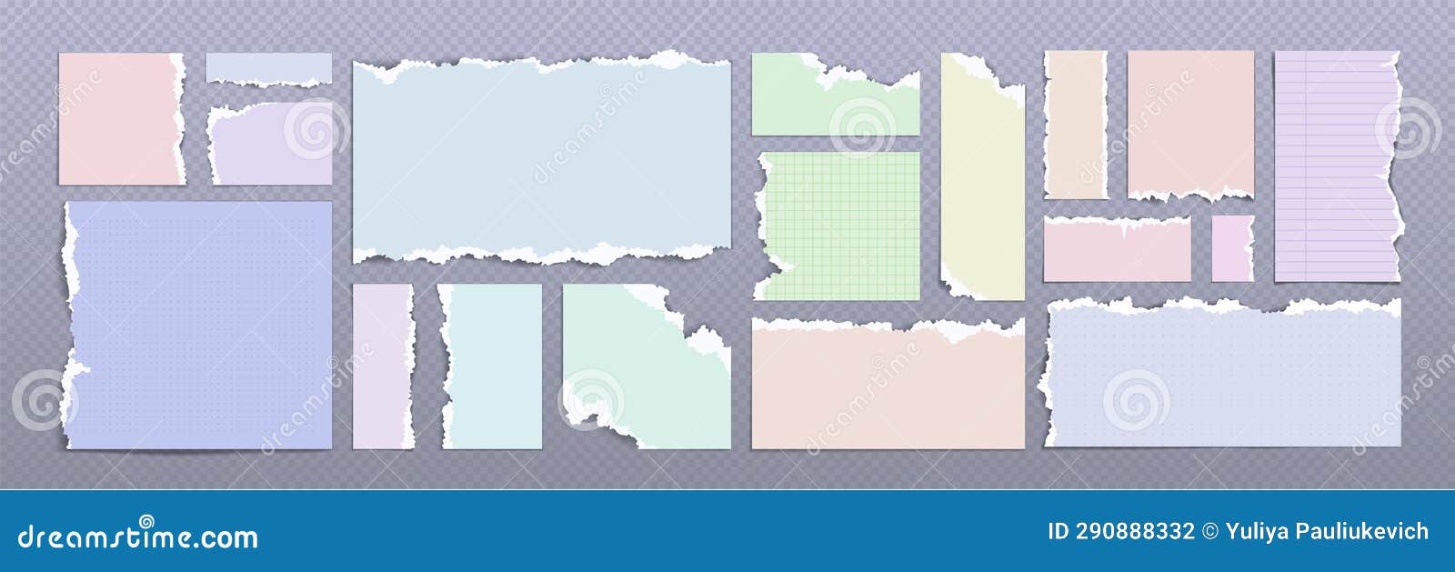 Strips and Pieces of Torn Colored Paper Stock Illustration ...