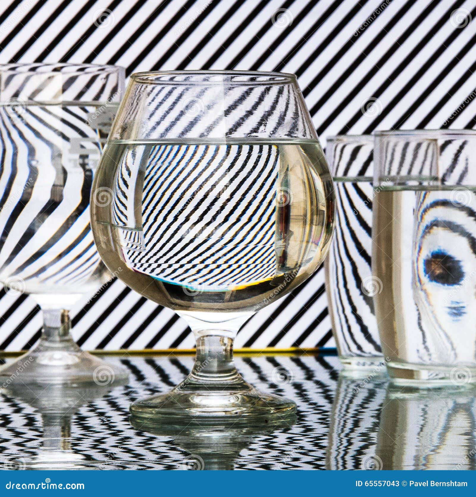 Strips refraction in water stock image. Image of abstract - 65557043