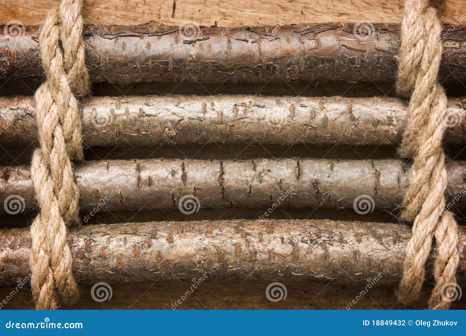 Strips of Wood Bound with Rope Stock Photo - Image of wood, rope: 18849432