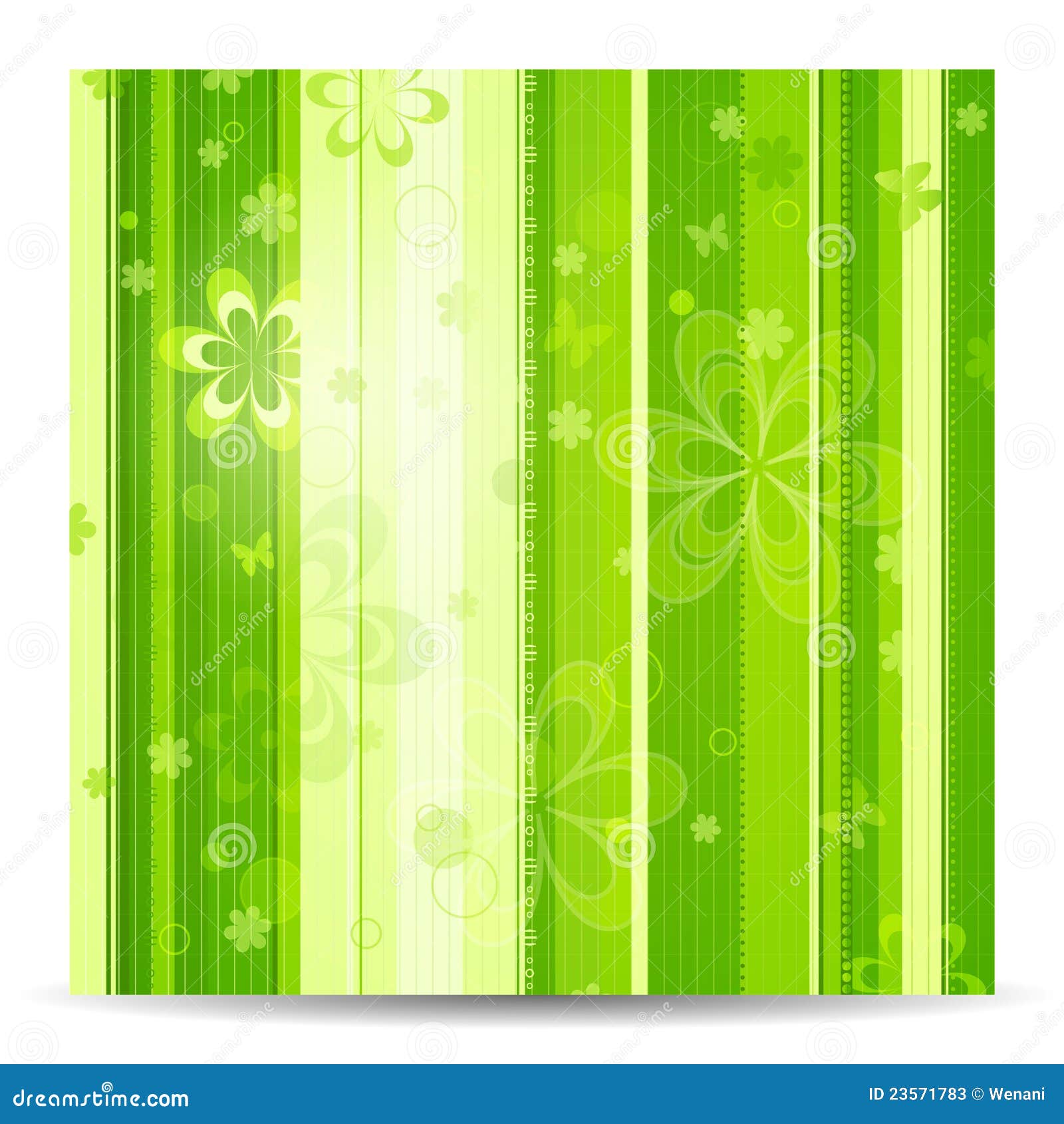 Stripy Floral Green Spring Background Stock Vector - Illustration of ...