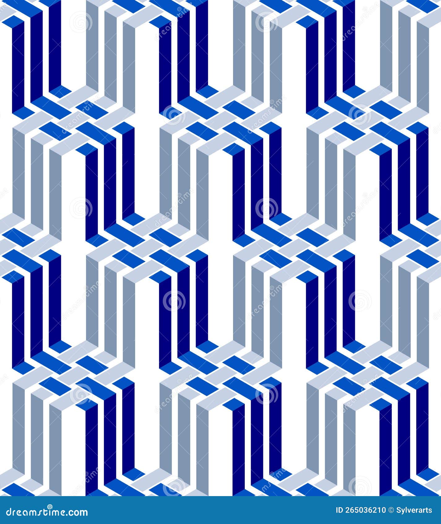 Stripy Mesh Weaving Cubes Seamless Pattern, 3D Abstract Vector ...