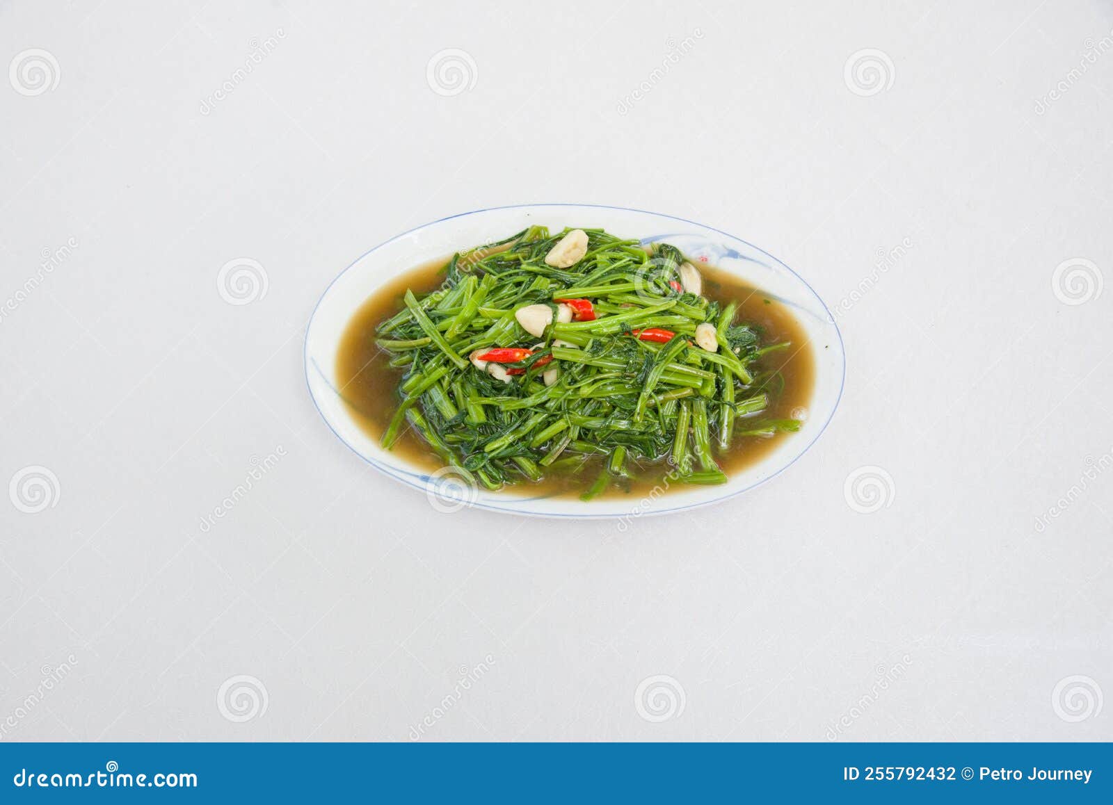 Strir-fried Water Spinach Thai Foods Stock Photo - Image of foods ...