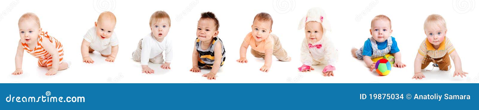 Strisciare dei bambini fotografia stock. Immagine di umano - 19875034