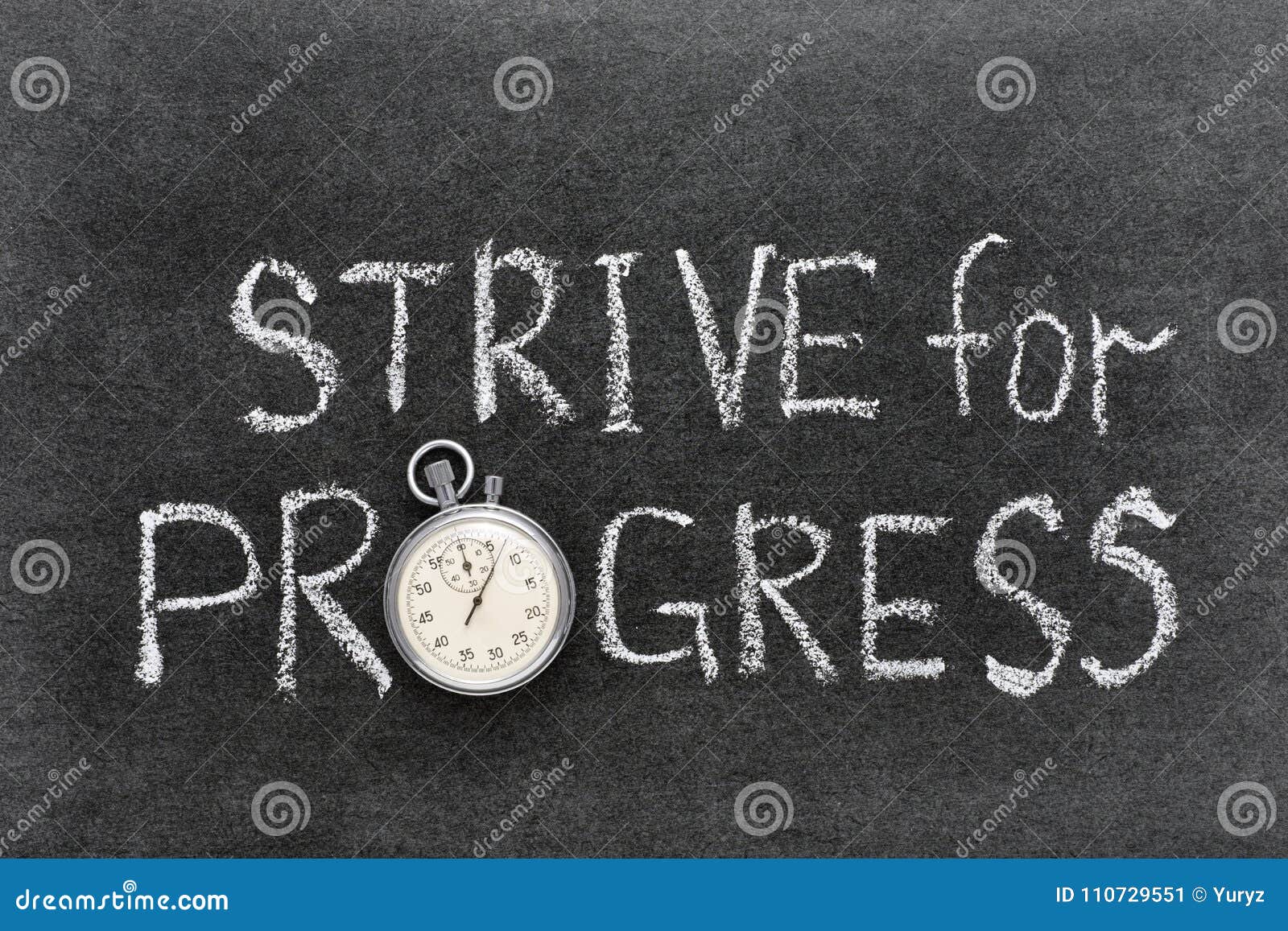 Phrase Strive For Progress Not Perfection On Blurry Background. Royalty ...