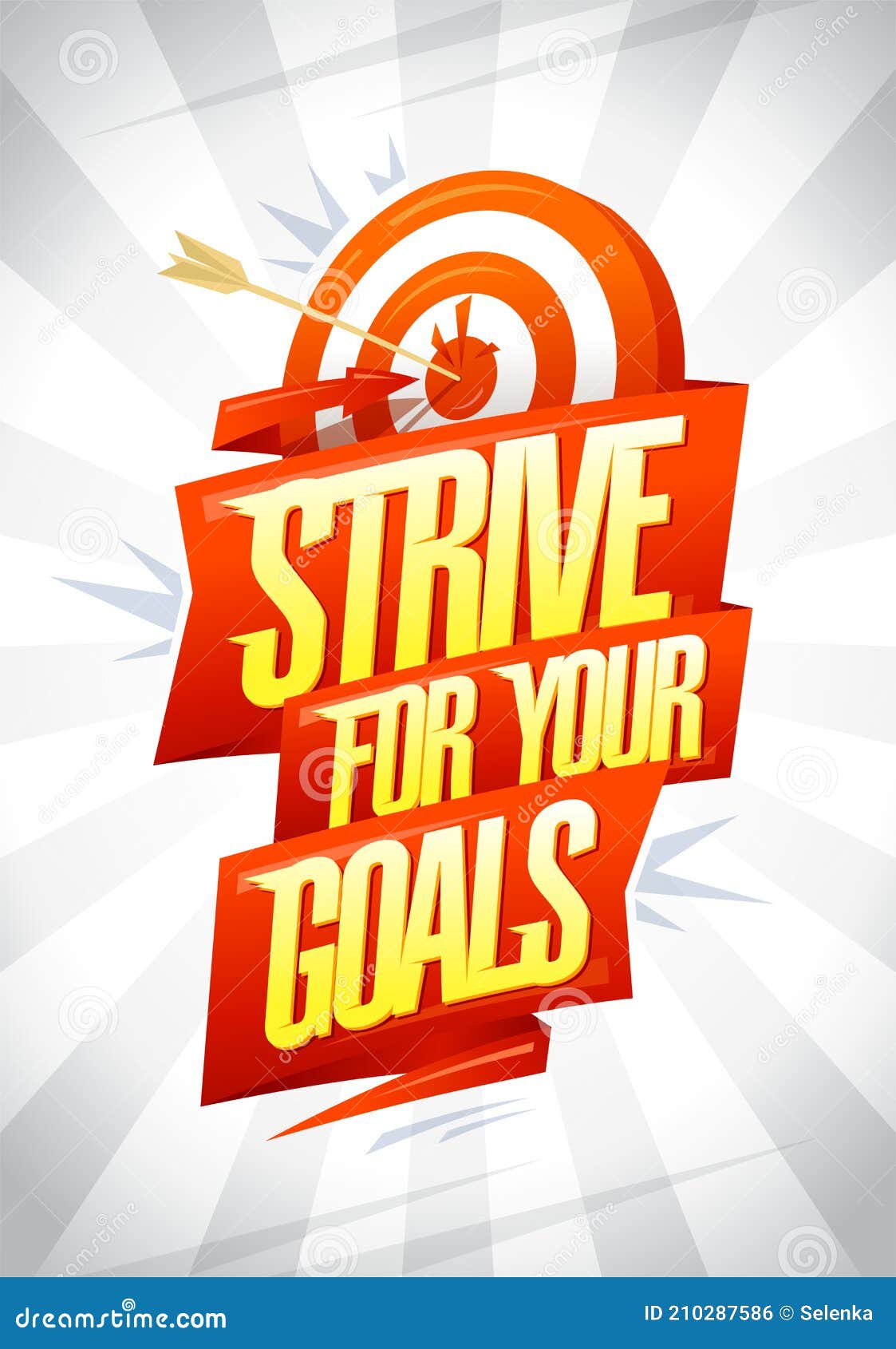 Strive for Your Goals - Motivational Poster with Target Stock Vector ...
