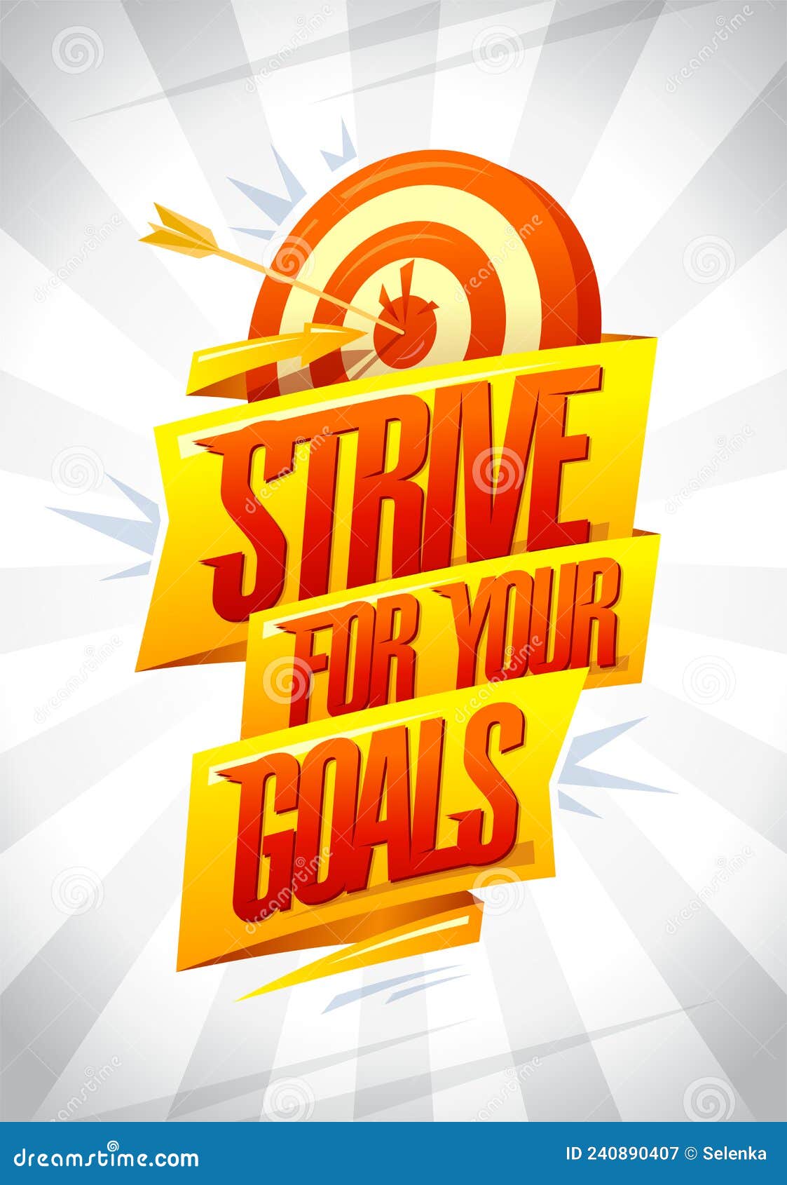 Strive For Your Goals - Motivational Poster Or Flyer Template Vector ...