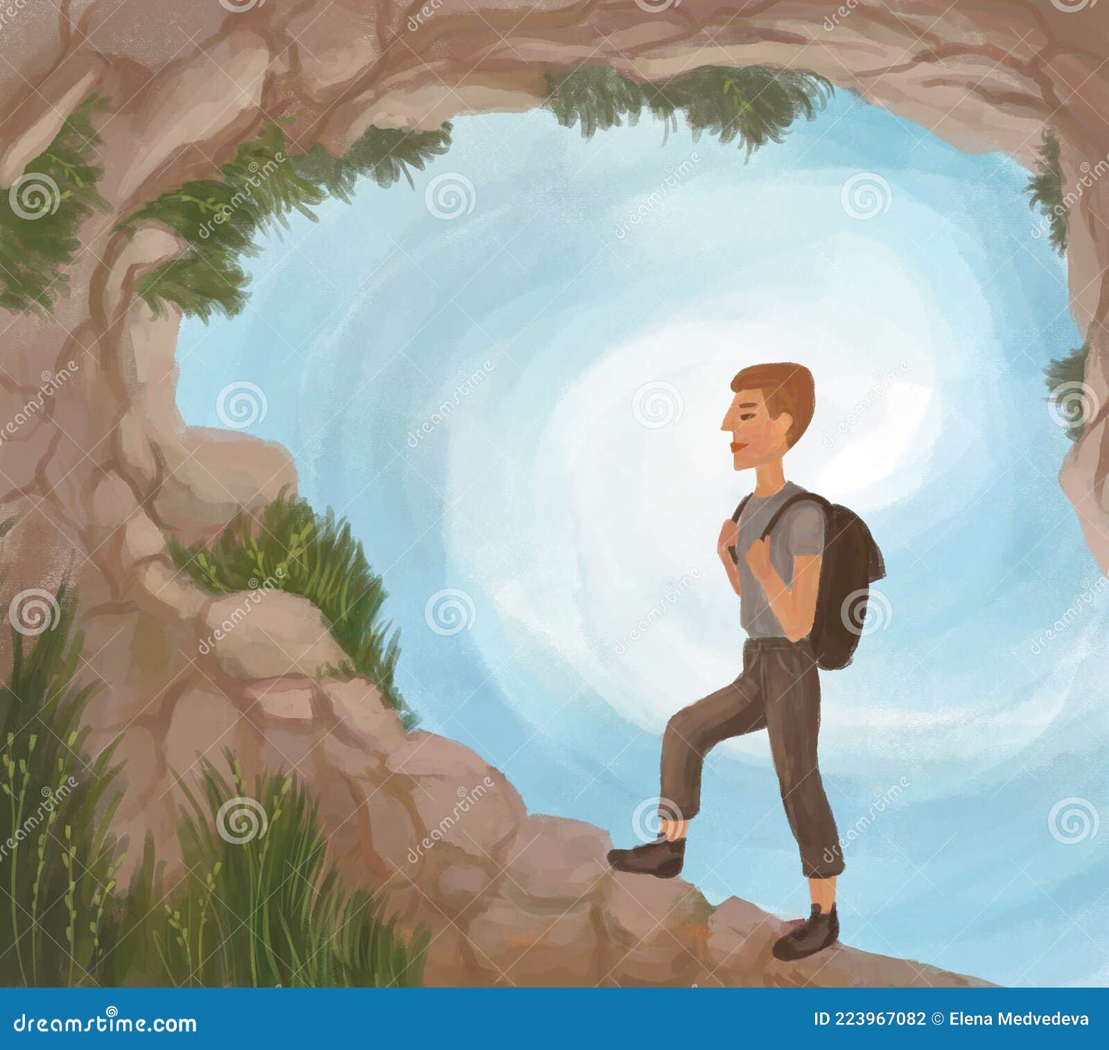 Striving For The Goal, The Way Forward. The Man Who Climbs The Mountain ...