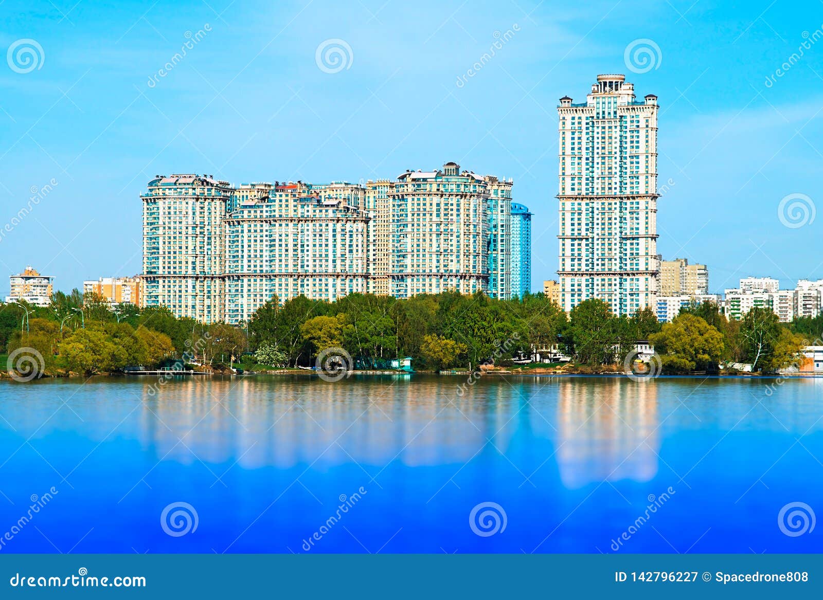 Strogino District Skyscrapers Moscow Background Stock Image - Image of ...